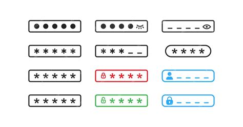 Premium Vector Password Bar Icon Set Cyber Security Safe Concept