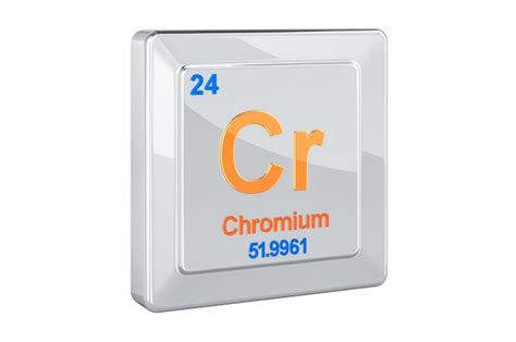 Premium Photo Chromium Cr Chemical Element Sign 3d Rendering Isolated On White Background