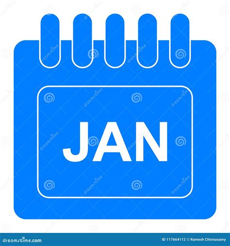 Vetor Janeiro No ícone Mensal Do Calendário Ilustração Do Vetor