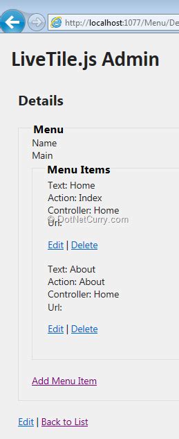 Dynamic Menus In Aspnet Mvc 4 Using Ef Code First And Jquery Dotnetcurry