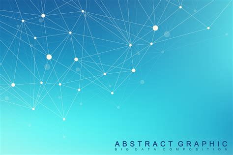 기하학적 인 그래픽 배경 분자 그리고 커뮤니케이션입니다 큰 화합물과 복잡 한 데이터입니다 라인 총 최소한의 배열 디지털 데이터 시각화입니다 과학적인 자동 제어 벡터 일러스트