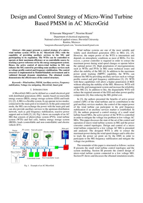 Pdf Design And Control Strategy Of Micro Wind Turbine Based Pmsm In Ac Microgrid