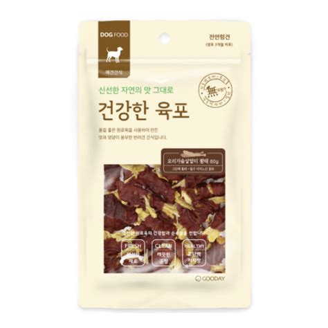 건강한육포 오리가슴살말이 황태 80g 최저가 페오펫몰