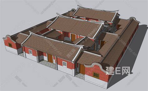 闽南古厝建筑su模型下载 Id103237647 建e网su模型库