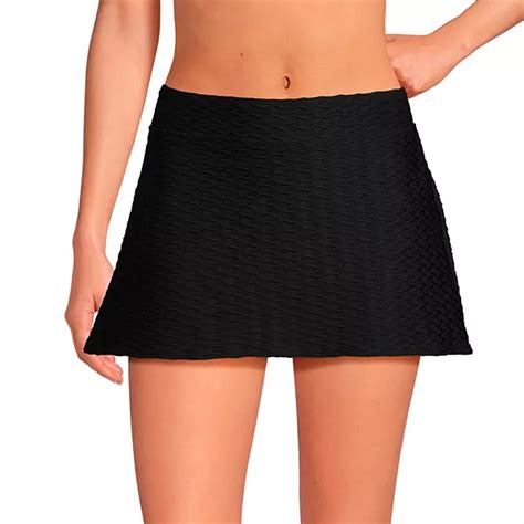 Womens Lands End Textured Swim Skirt