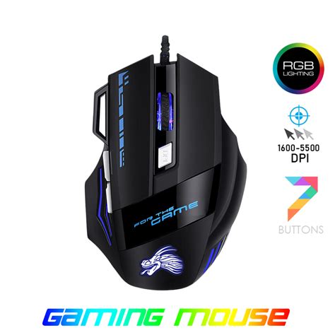 rgb gaming mouse with 7 buttons dpi switchable rgb mouse model x1