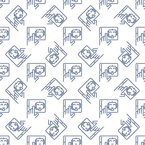 Premium Vector Tablet With Chatbot Vector Concept Line Seamless Pattern
