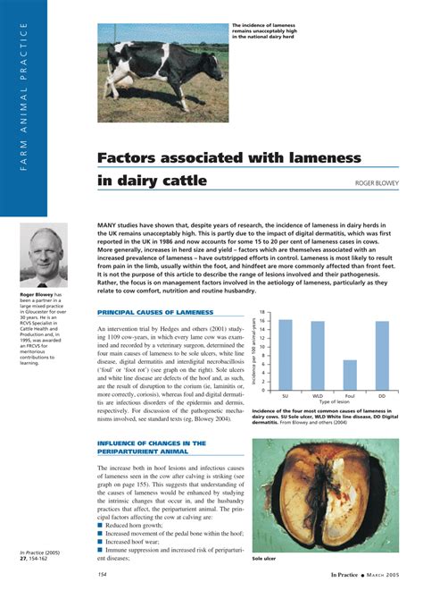 Pdf Factors Associated With Lameness In Dairy Cattle