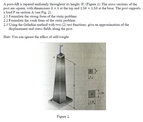 solved a post ab is tapered uniformly throughout its height