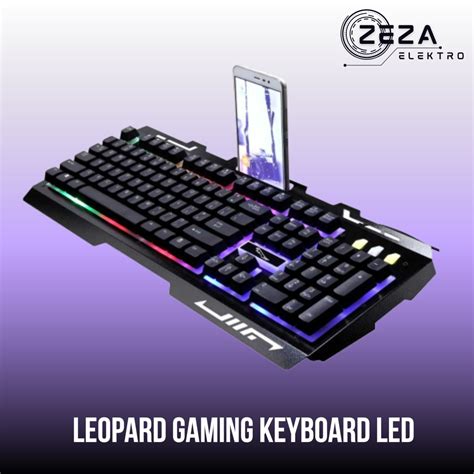 Leopard Gaming Keyboard LED Keyboard Komputer Keyboard Mouse 1 Paket