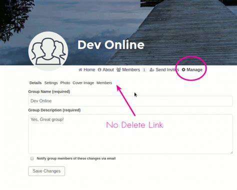 disable buddypress group deletion by non site admin buddydev