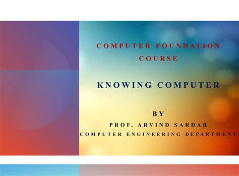 Computer Foundation Course Knowing Computers Pptx Data Storage And Warehousing Computing