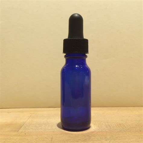 12 Oz Glass Cobalt Blue Bottle With Black Dropper Living Earth Herbs