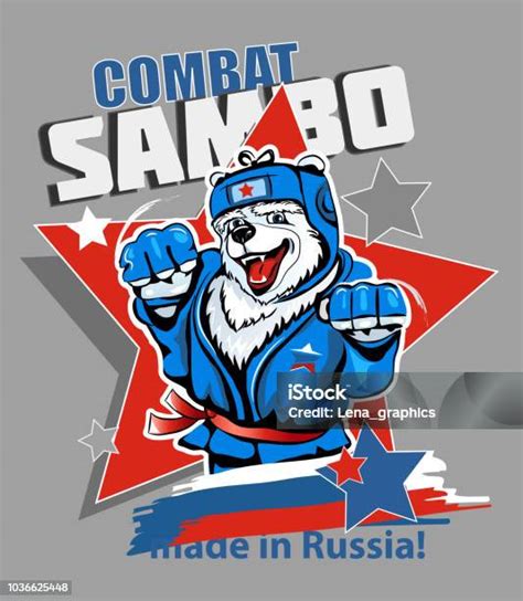 러시아 북극 곰 블루 Tracksuit 배경에 고립에서 레 슬 러 벡터 일러스트입니다 레슬링 하는 전투 경쟁에 대한 스톡 벡터