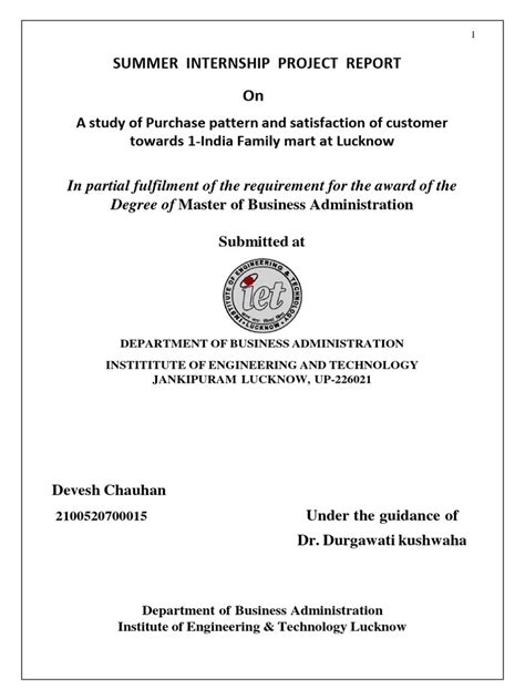 Devesh Chauhan Working Pdf Retail Marketing