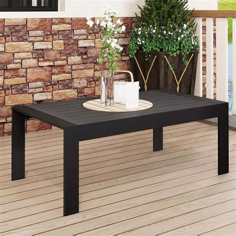 Latitude Run® All Weather Aluminum Outdoor Coffee Table Modern Coffee