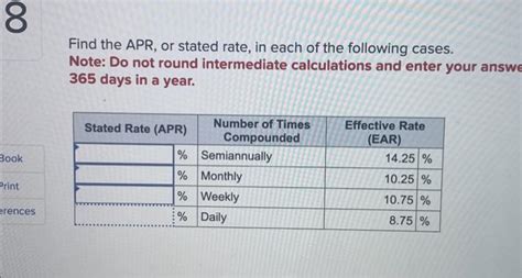 Solved Find The APR Or Stated Rate In Each Of The Chegg Com