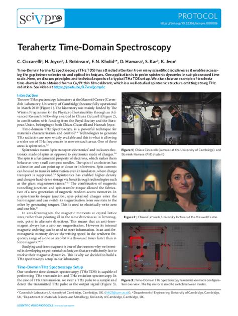 Pdf Terahertz Time Domain Spectroscopy