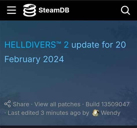 Steam Database Shows An Update For Today Just Was Uploaded To Steam Unreleased Three Minutes