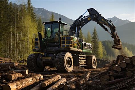 Premium Photo Ecofriendly Logging Feller Bunchers Minimizing