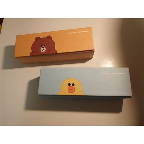 Line 熊大 莎莉 磁吸式 眼鏡盒 收納盒 鉛筆盒 蝦皮購物