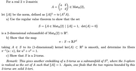 for a real 2 x 2 matrix a e à e matr 2 let
