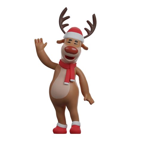 Premium Photo 3d Illustration Cute Cartoon Christmas Reindeer 3d
