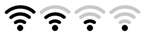 A Set Of Wi Fi Icons With Different Styles For Different Signal Strengths Vector 26737565