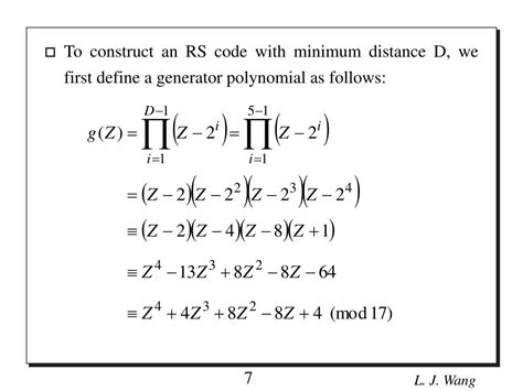 Ppt Introduction To Reed Solomon Coding Part Ii Powerpoint