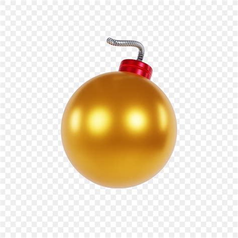 Premium Psd 3d Illustration New Year Yellow Ball Cracker