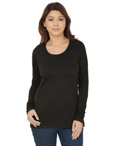 Black Ladies Full Sleeve T Shirt Daily Wear Size Large At ₹ 200