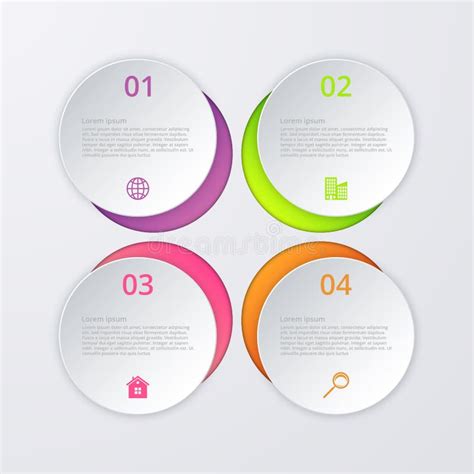 Four Circles Infographic Elements Business Template For Presentation