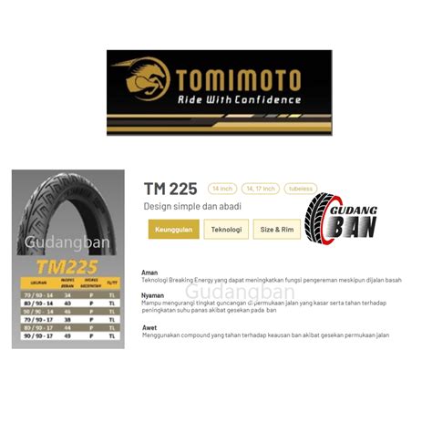 Jual Tm Tomimoto Tubeless Wet Look Sport Ban Motor Donat Ukuran