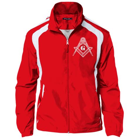 Square And Compass Jersey Lined Jacket [embroidered] Made For Masons