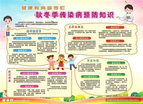 秋冬季传染病预防知识设计图展板模板广告设计设计图库昵图网