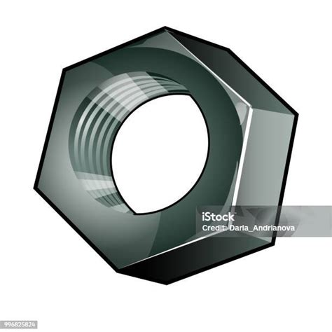 단일 금속 너트 흰색 배경에 고립 철강 요소를 고정입니다 벡터 만화일러스트 레이 션 0명에 대한 스톡 벡터 아트 및 기타 이미지 0명 강철 개념 Istock