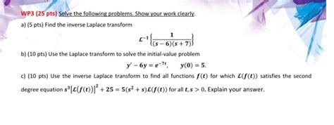 solved wp3 25 pts solve the following problems show your