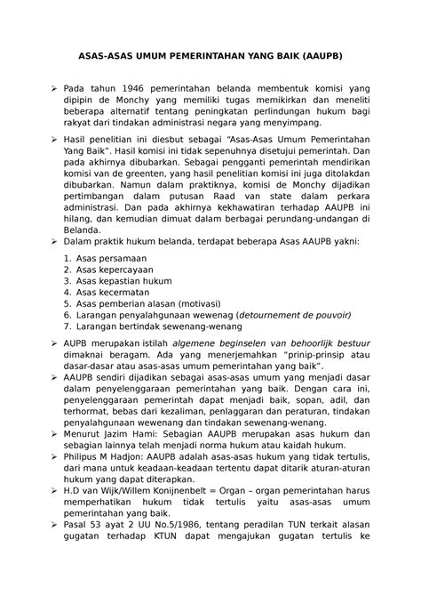 Asas Asas Umum Pemerintahan Yang Baik AAUPB ASAS ASAS UMUM