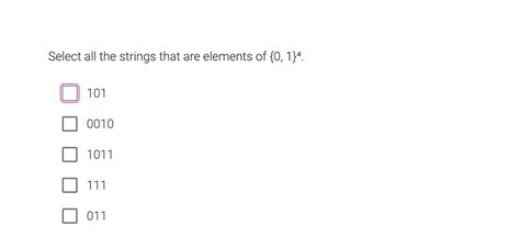 Solved Select All The Strings That Are Elements Of 01 4