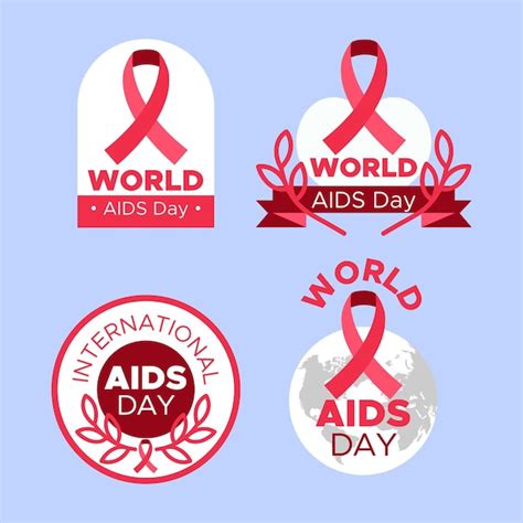 Free Vector World Aids Day Badge Collection