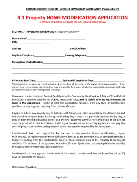 Fillable Online Home Modification Request Fax Email Print Pdffiller