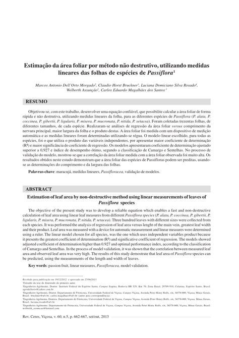 Pdf Estimation Of Leaf Area By Non Destructive Method Using Linear