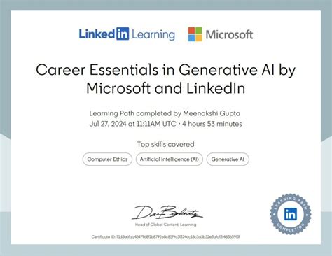 meenakshi gupta on linkedin generativeai certification microsoft