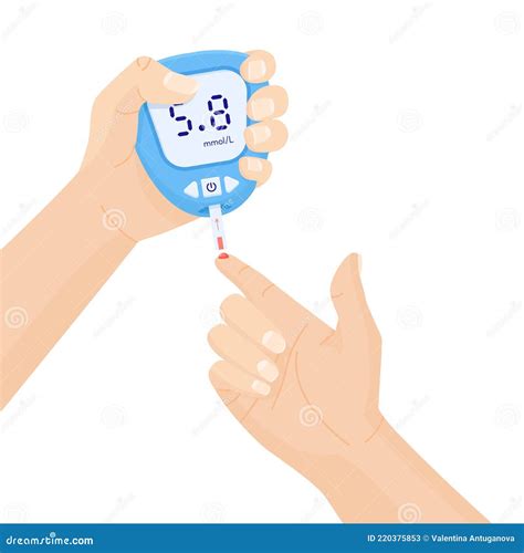 Portable Glucometer Vector Illustration Medical Equipment For Diabetes