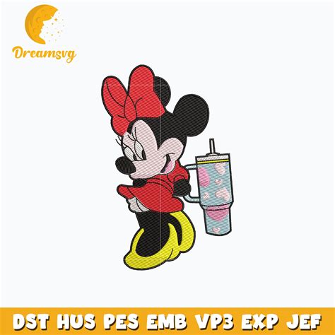 Minnie And Cup Embroidery Dreamsvg Store