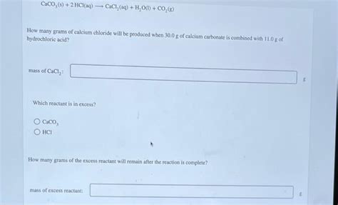 Solved CaCO S HCl Aq CaCl Aq H CO How Chegg