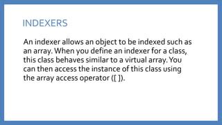 Properties And Indexers In C PPTX