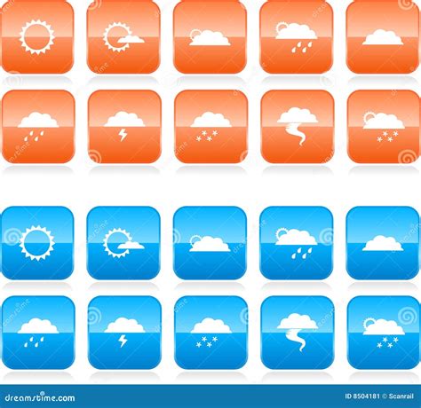 Het Pictogramreeks Van Het Weer Vector Illustratie Illustration Of