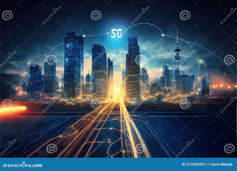 Smart City And Fast 5g Communication Network Representation Concept Made With Generative Ai