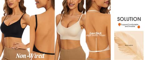Low Back Bra For Women Wirefree Seamless Bra Backless Multiway Straps